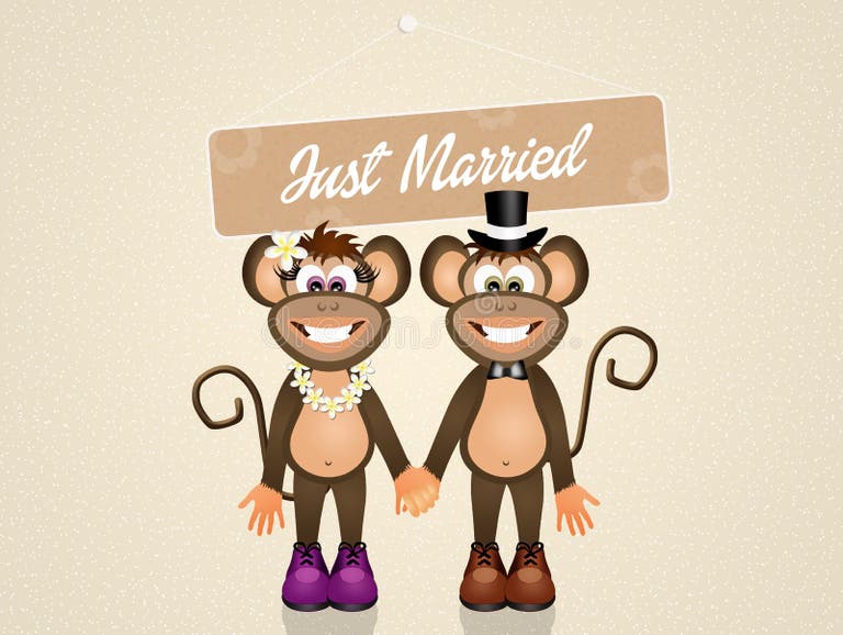 Marriage of monkey stock illustration. Illustration of monkey - 54084392