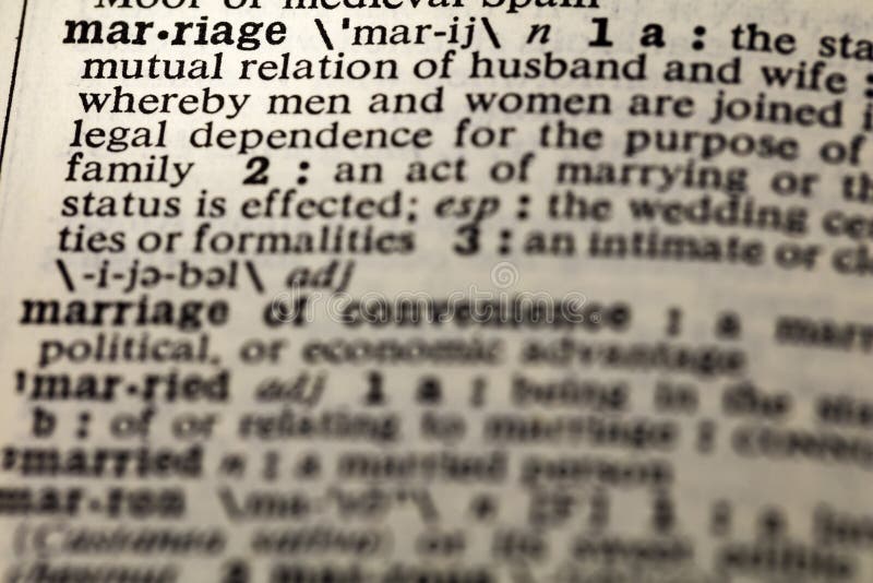 Marriage Mutual Relationship Couple Dictionary Stock Image - Image of ...