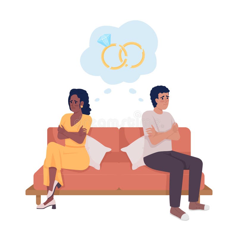 Marriage Problems Semi Flat Color Vector Characters Stock Vector ...