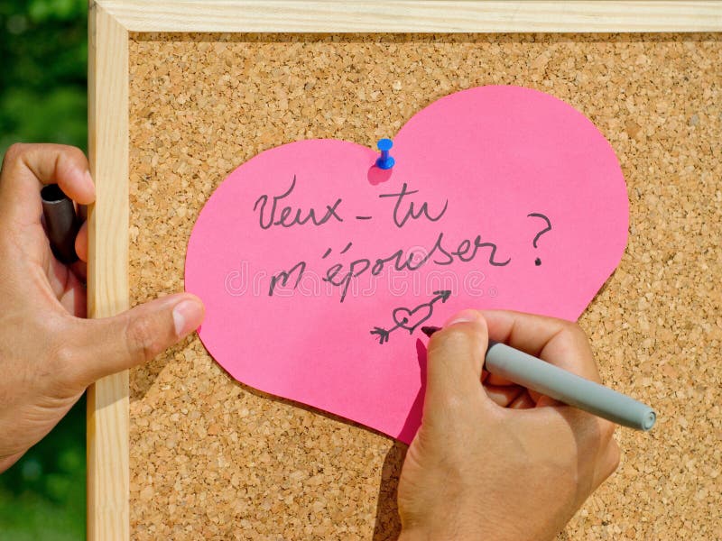 Marriage Proposal Handwritten Stock Photo - Image of outdoor, wooden ...