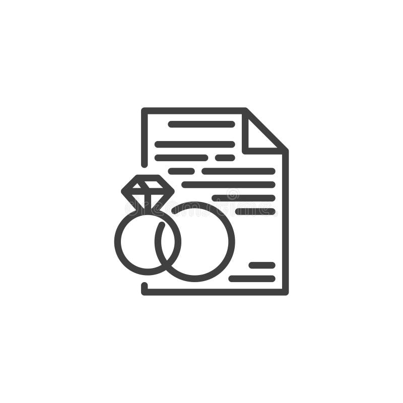 Marriage Proposal Line Icon Stock Vector - Illustration of thin, icon ...