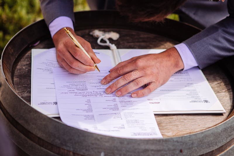 Signing of Marriage Register or Guest Book Stock Photo - Image of ...