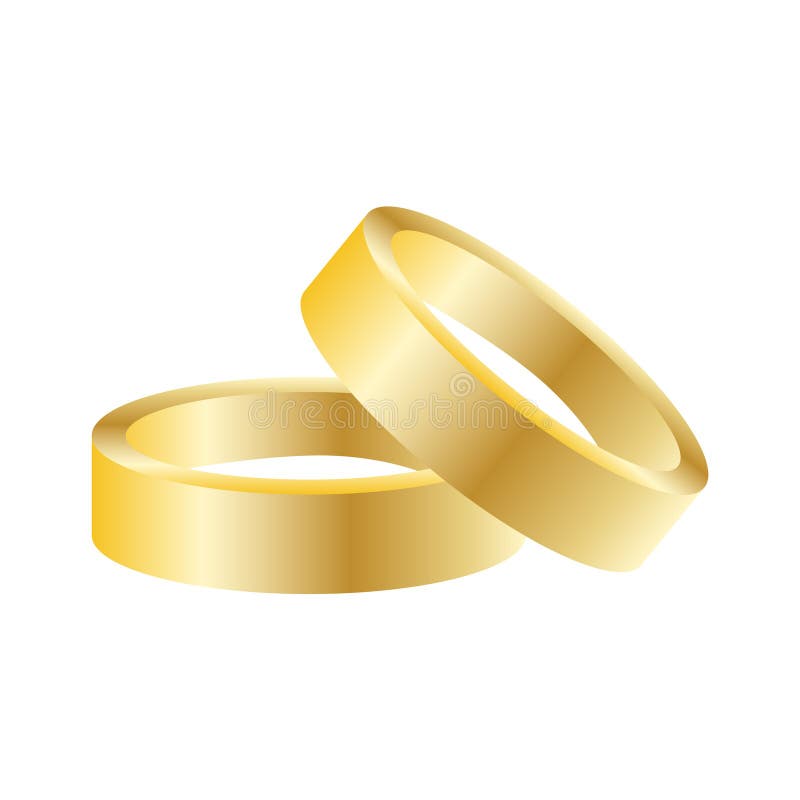 Marriage Wedding Rings Isolated on White Stock Vector - Illustration of ...