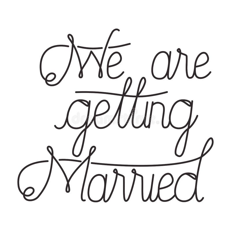 Married Celebration Card with Hand Made Font Stock Vector ...