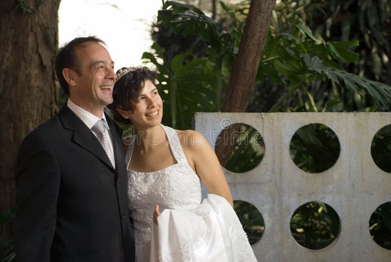 Wife Hugging Husband - Horizontal Stock Photo - Image of mixed, love ...