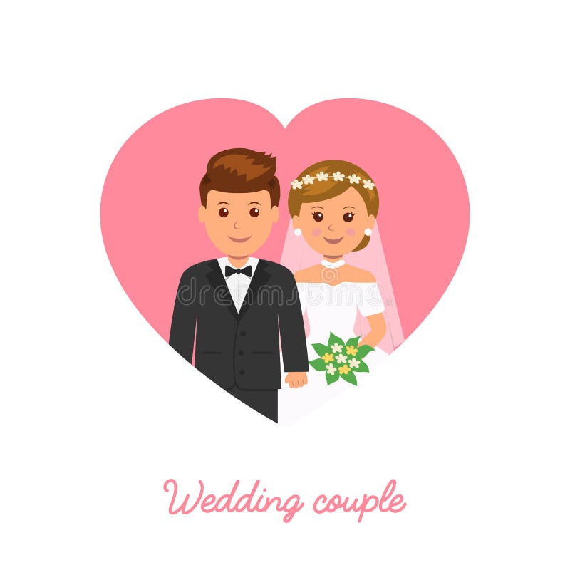 Married Couple. Wedding Icon. Marriage Invitation Stock Vector ...