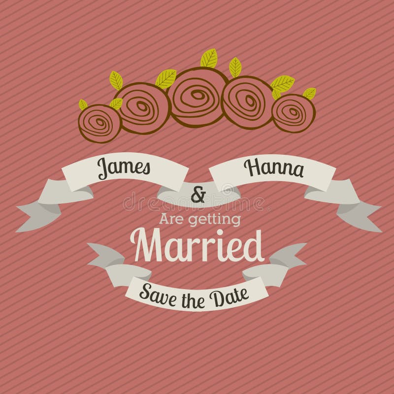 Married Design. Wedding Icon. Colorful Illustration , Vector Stock ...