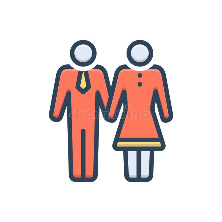 Color Illustration Icon for Married, Husband and Spouse Stock ...