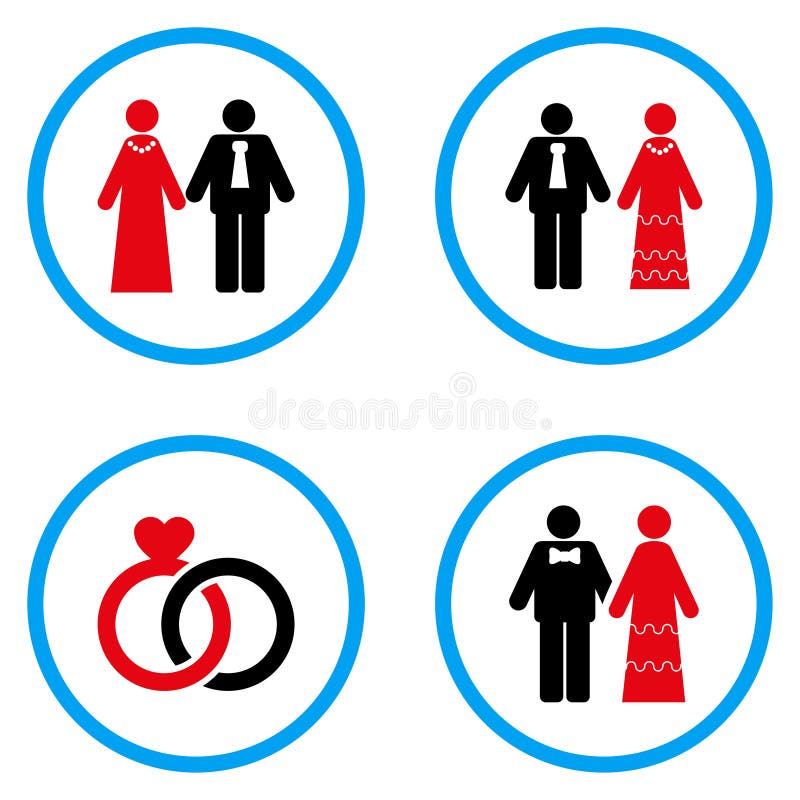 Married Persons Rounded Vector Icons Stock Vector - Illustration of celebration, beauty: 93341093