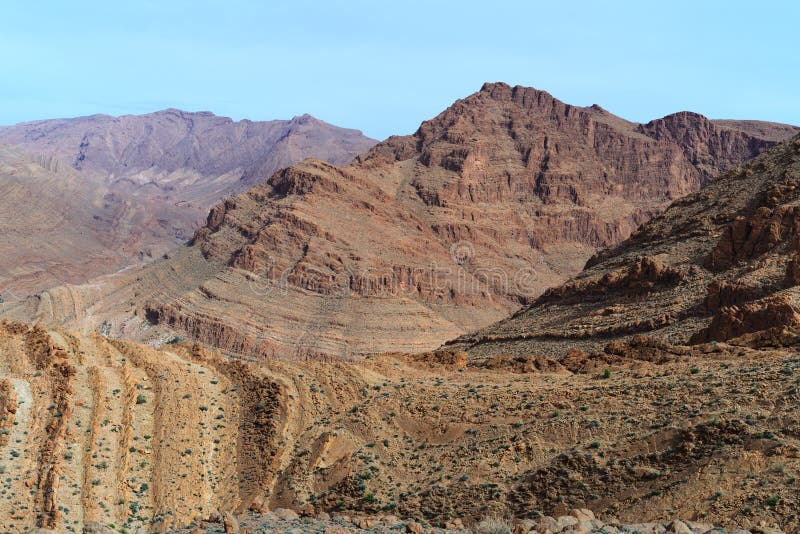 Mountain View Alto De Atlas Em Marrocos Na Luz Do Por Do Sol Imagem de ...