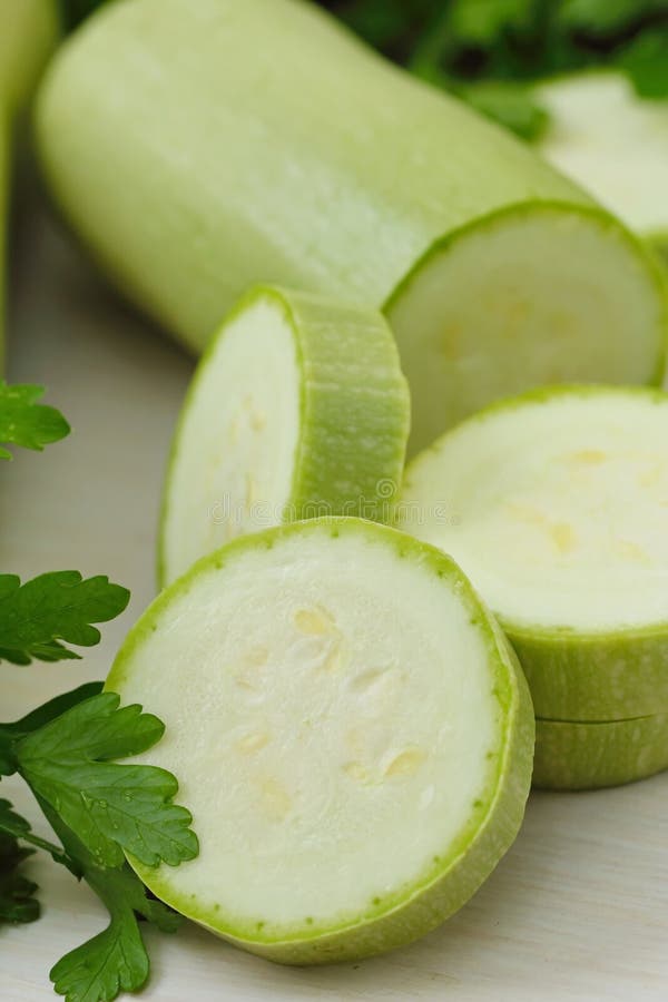 Marrow with Greens Prepared for Cooking Stock Image - Image of zucchini ...