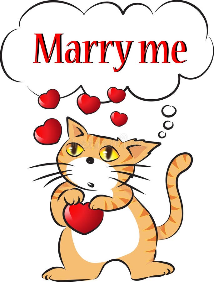 Marry me stock illustration. Illustration of cute, cartoon - 43195017