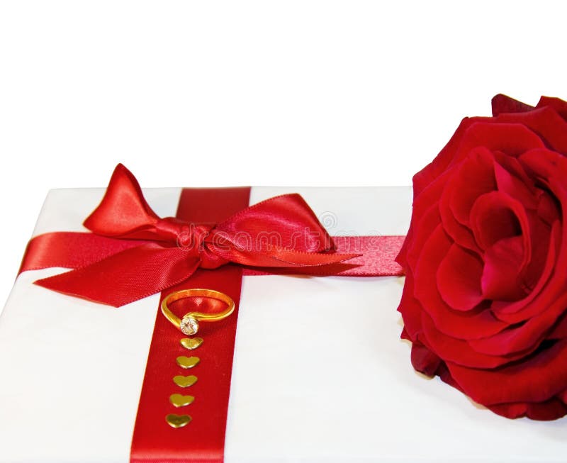 Marry Me! - Diamond Engagement Ring And Rose Stock Image - Image of ...