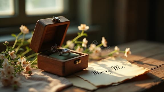 A Marry Me Note on Aged Parchment, Bathed in Soft Light, Evoking Warmth ...