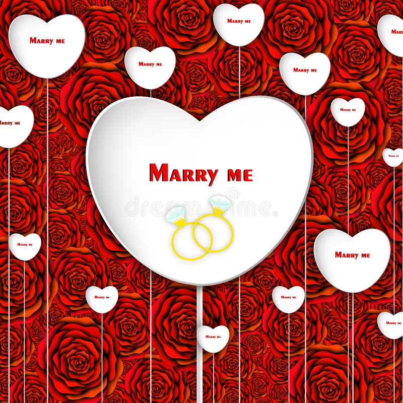 Marry me rose background stock illustration. Illustration of diamond ...