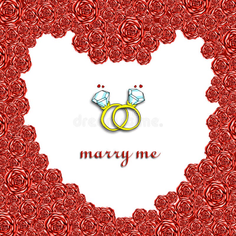 Marry me rose background stock illustration. Illustration of closeup ...