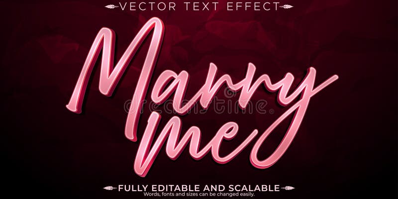 Marry Me Text Effect, Editable Proposal and Love Customizable Font ...