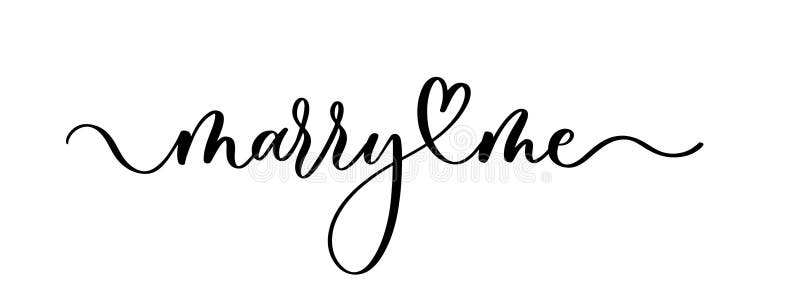 Marry Me - Vector Calligraphic Inscription with Smooth Lines Stock ...