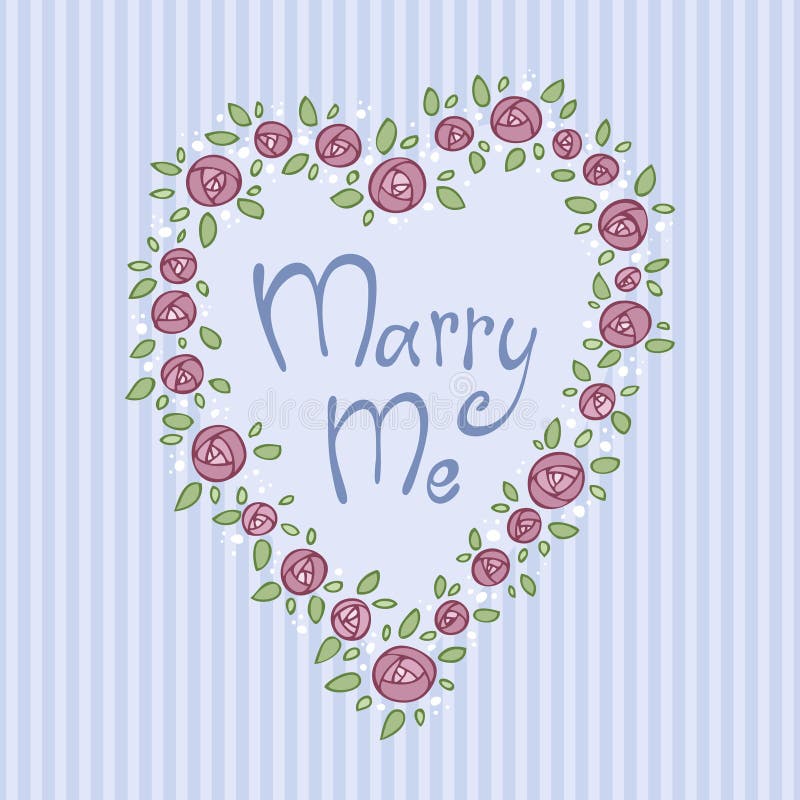Marry me stock vector. Illustration of drawn, inspiration - 45834323