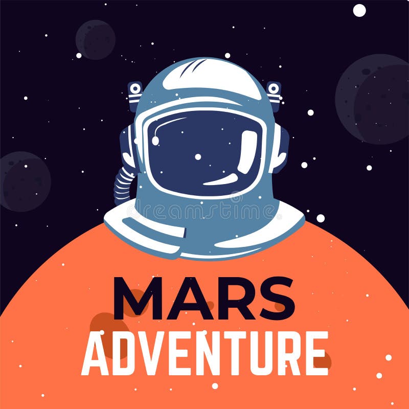 Mars Adventure Outer Space Exploration in Universe Stock Vector ...