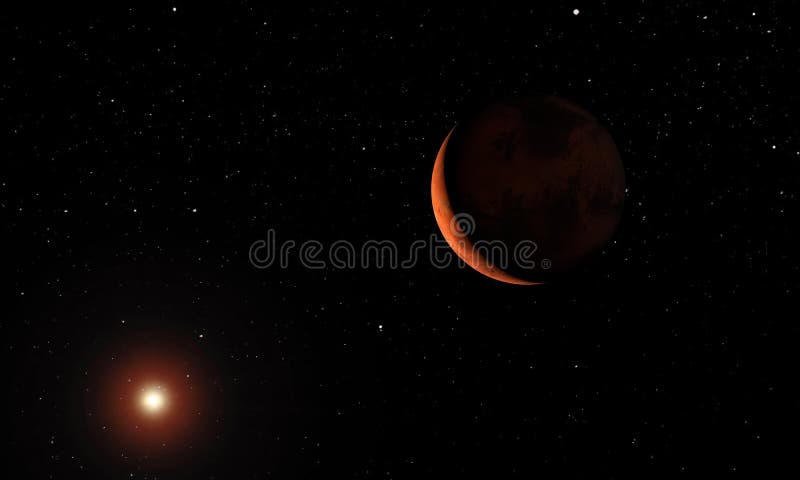 Mars. Astronomy and Science Concept. Space Theme Stock Illustration ...