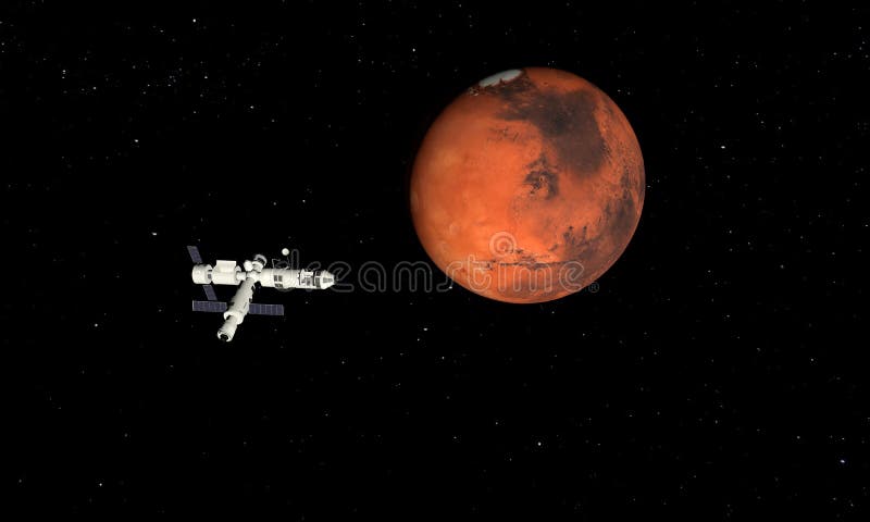 Mars. Astronomy and Science Concept. Space Theme Stock Illustration ...