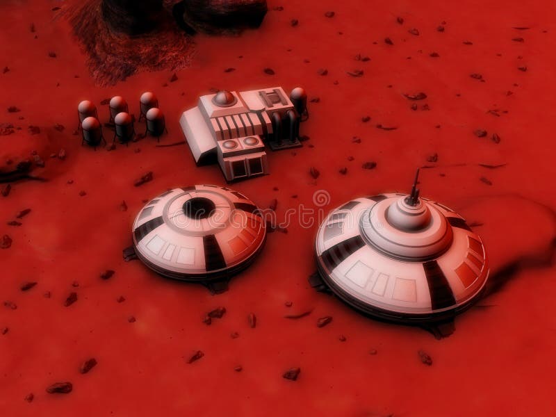 Mars base stock illustration. Illustration of render, background - 2824711