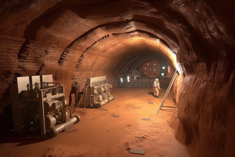 Mars Colonization, Space Planet Colony Underground. Generative AI Stock ...