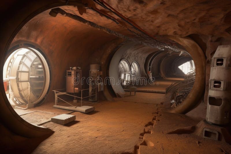 Mars Colonization, Space Planet Colony Underground. Generative AI Stock ...