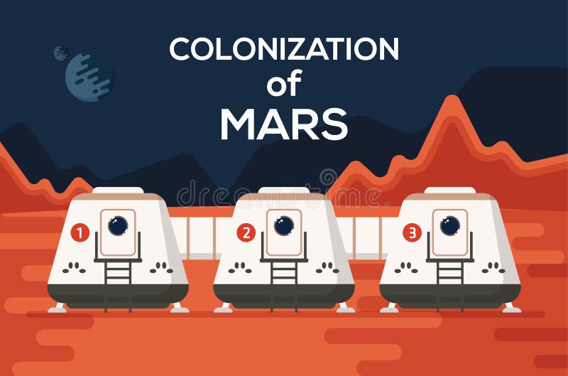 Mars-Colonizations stock vector. Illustration of astronaut - 73508340