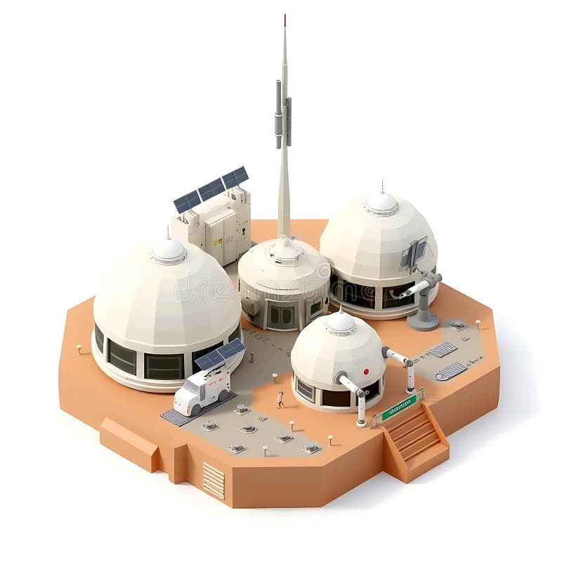 Mars Colony Base Futuristic Human Settlement Space Exploration Stock ...