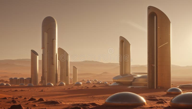 Mars Colony Towering Structures Stock Photos - Free & Royalty-Free ...