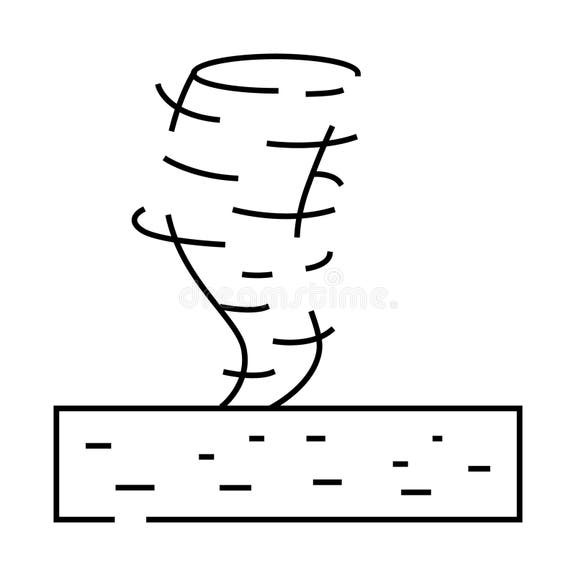 Mars Dust Devils Planet Line Icon Vector Illustration Stock Vector ...