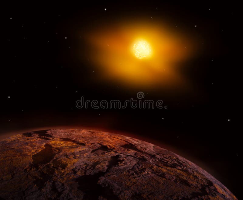 Mars is Een Grote Rots Met Dunne Atmosfeer Stock Illustratie ...