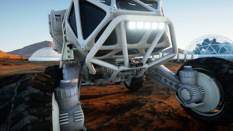 Mars Expedition Transport, Mars Rover. Base on Alien Planet. 3d ...