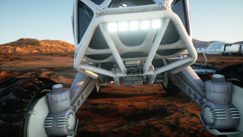 Mars Expedition Transport, Mars Rover. Base on Alien Planet. Realistic ...