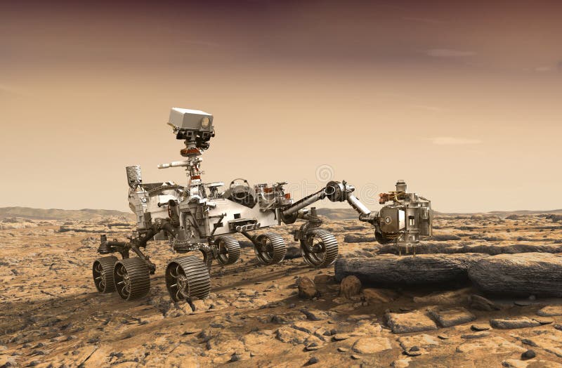 Mars Explore Mission. the Perseverance Rover Deploys Its Equipment ...