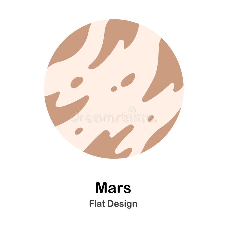 Mars Flat Illustration stock vector. Illustration of planet - 123384329