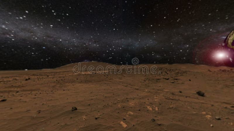Mars and Glowing Milky Way and Stars Stock Video - Video of stars ...