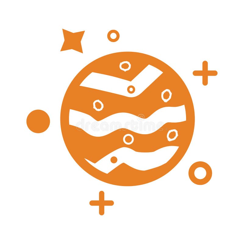 Mars Icon. Orange Vector Sketch. Stock Illustration - Illustration of ...