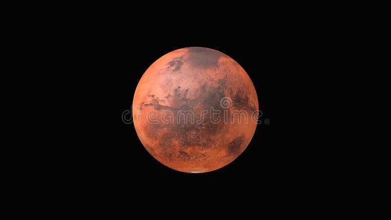 3d Rendering of Planet Mars Isolated on Black Stock Illustration ...