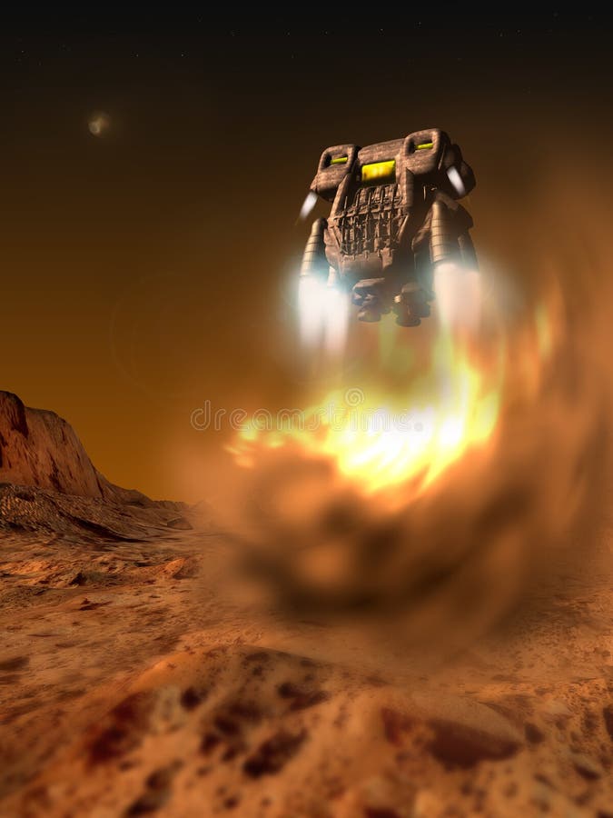 Mars landing stock illustration. Illustration of module - 72261032