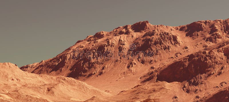 Mars landscape, 3d render stock illustration. Illustration of ...