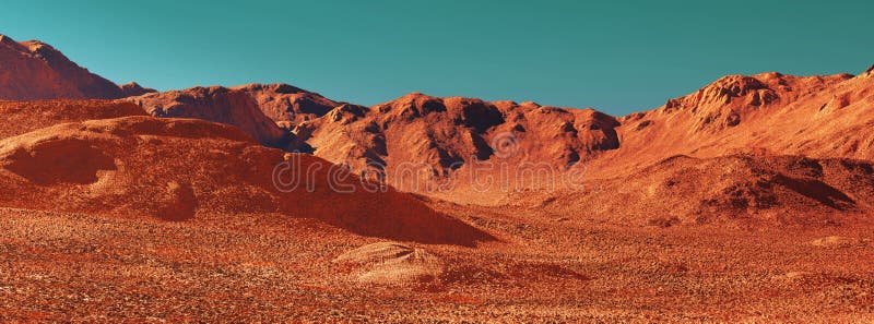 Mars landscape, 3d render stock illustration. Illustration of nature ...