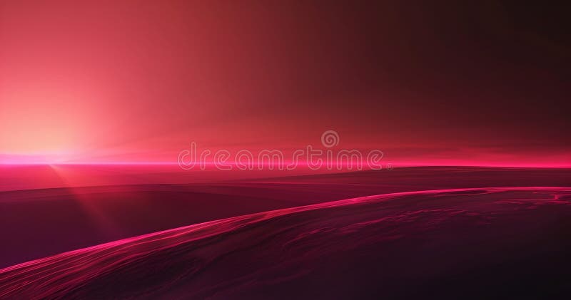 Mars Landscape Gradient Red Pink Sunset Stock Illustration ...