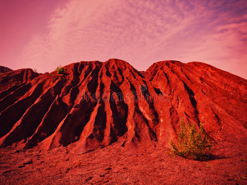 Mars landscape with tree stock image. Image of industrial - 60570891