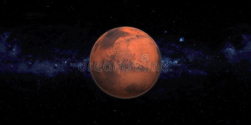 Mars and Milky Way Galaxy stock illustration. Illustration of milky ...