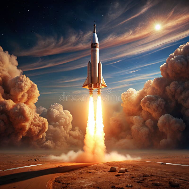 Mars Mission Rocket a Rocket Launched into the Sky AI-Generated Content ...