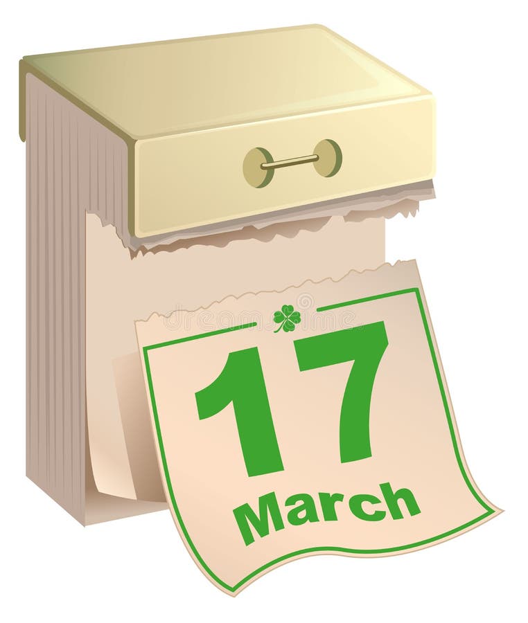 17 Mars Patrick Day Arrachez Calendrier Le 17 Mars Illustration de ...