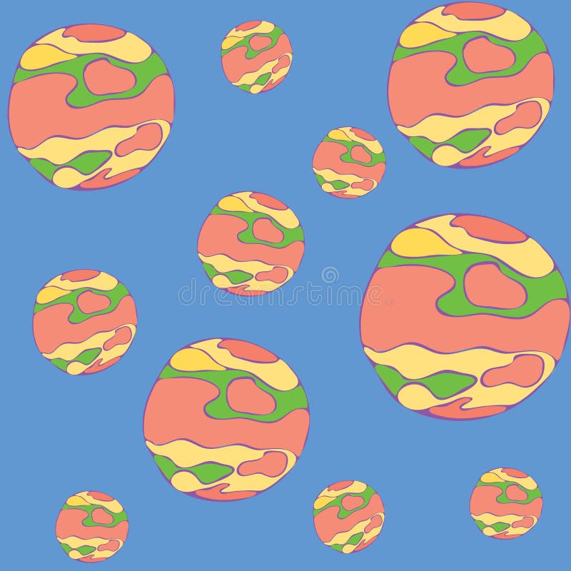 Mars Pattern. Cartoon Illustration of Mars Vector Pattern Background ...